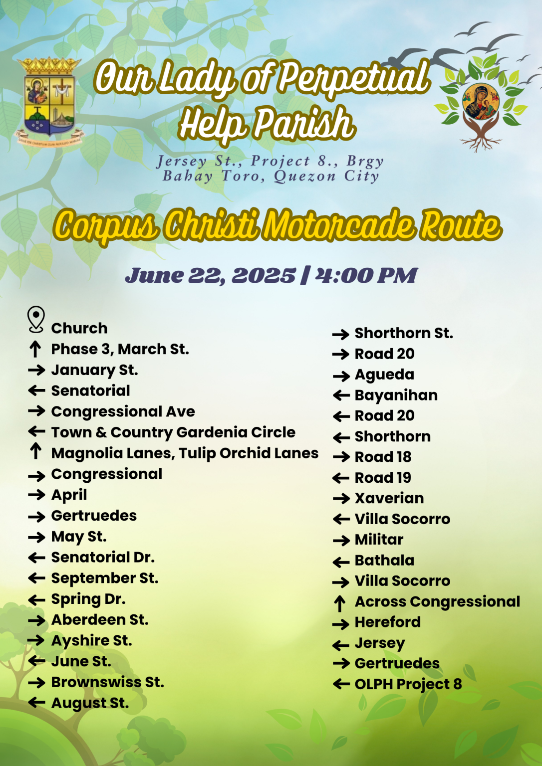2025 Fiesta Procession & Motorcade Route – Our Lady of Perpetual Help ...